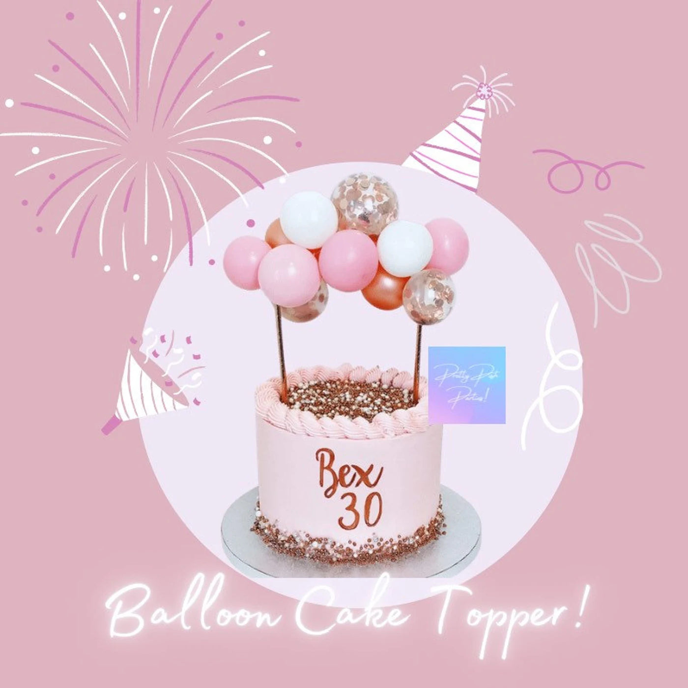 Cotillon Topping para torta Rosa – Baby Momys store